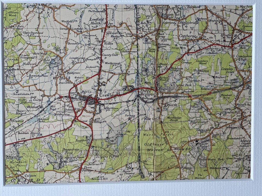Crawley, Three Bridges, Ifield and Surrounding Area Original 1946 ...