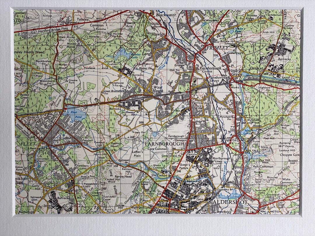Farnborough, Aldershot, Frimley and Surrounding Area Original 1959 ...