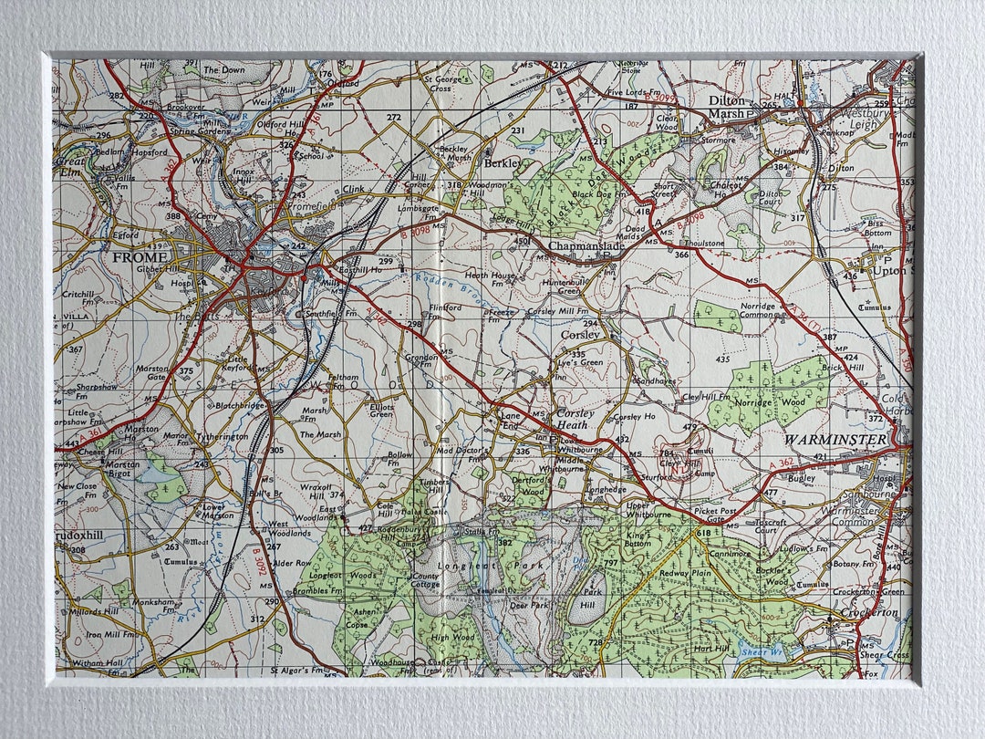 Frome, Warminster, Longleat Park Surrounding Area Original 1954 ...