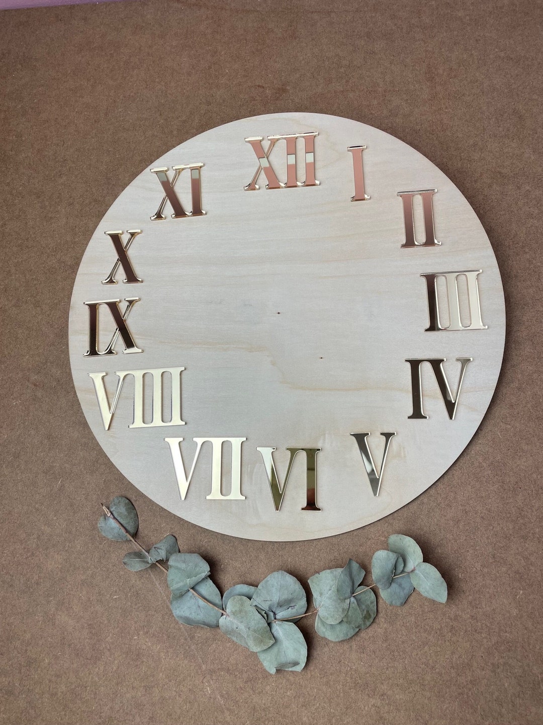 Set of 12 classic SLIM Line Self-adhesive Roman Mirror Numbers for ...