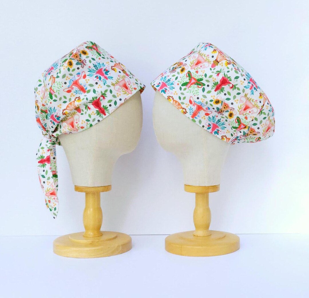 Womb Blooms OBGYN Surgical Scrub Hat, Gynaecology Scrub Cap, Pull on ...