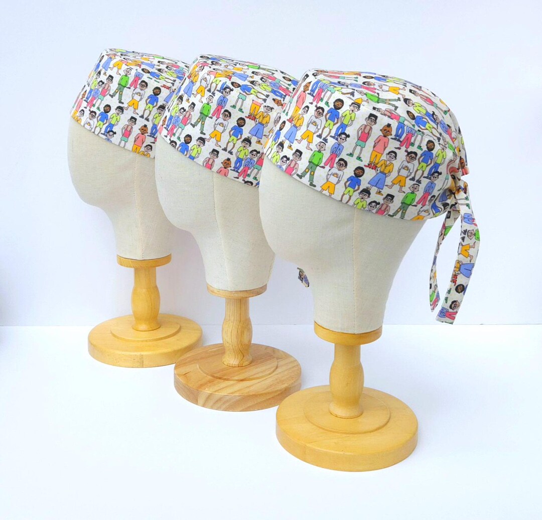 Bro Print Surgical Scull Cap, Men's Health Scrub Hat for Short Hair ...