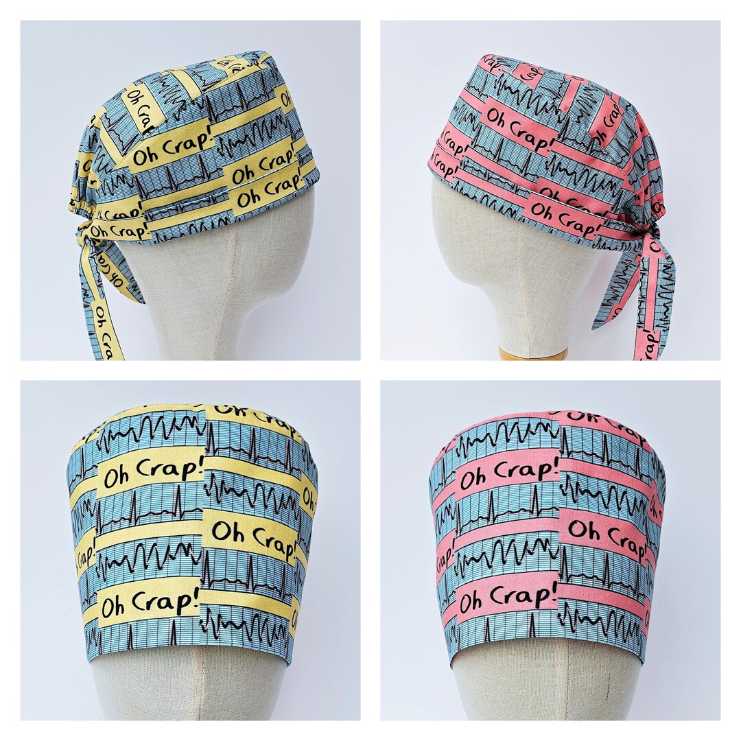 Cardiogram Print Surgical Scrub Hat, Snarky Cardiology Scrub Cap ...