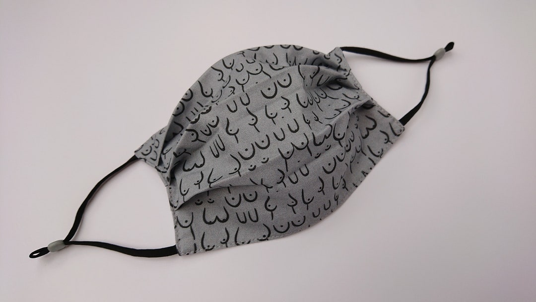 Silk Lined Cotton Boob Print Three Layer Washable Face Mask. - Etsy