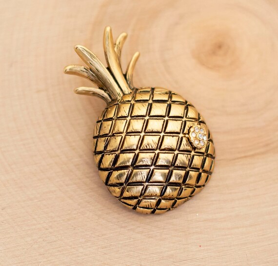 Vintage Intricate Pineapple Art Nouveau Rhinestones B… - Gem