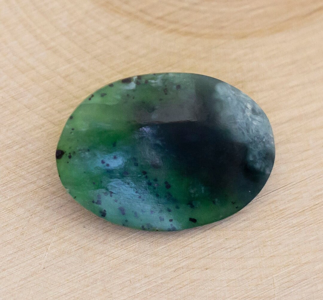 Vintage Art Deco Green Oval Stone Brooch - B13 - Etsy