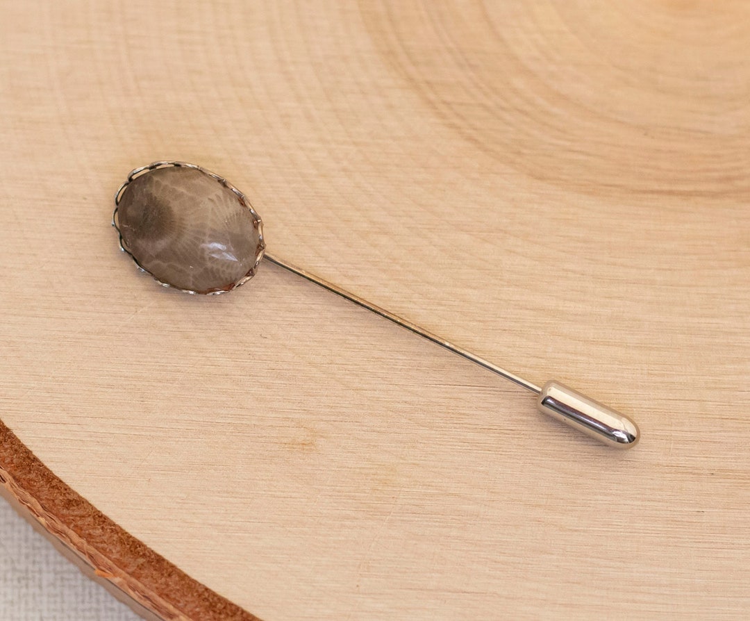 Vintage Victorian Fossilized Coral Stick Pin - B9 - Etsy