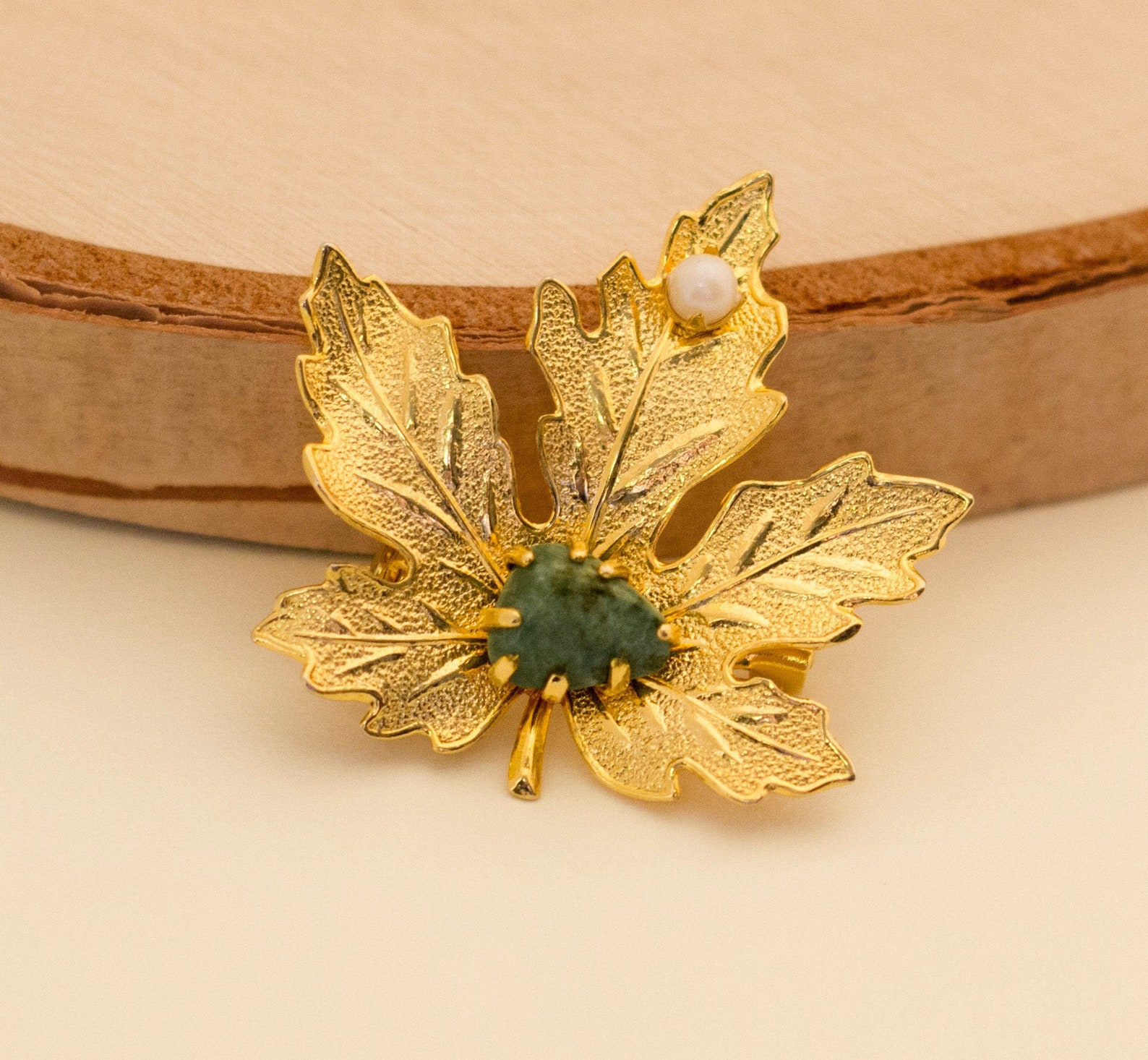 Leaf Brooch, Vintage Leaf Brooch, Gold Leaf Brooch, Leaf Broach ...