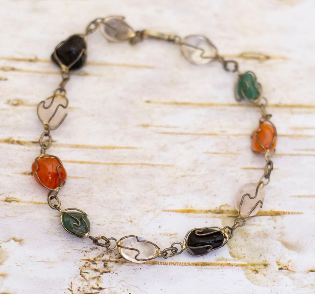 10 Inch, Vintage Bohemian Elemental Stones Elven Bracelet - BH1 - Etsy