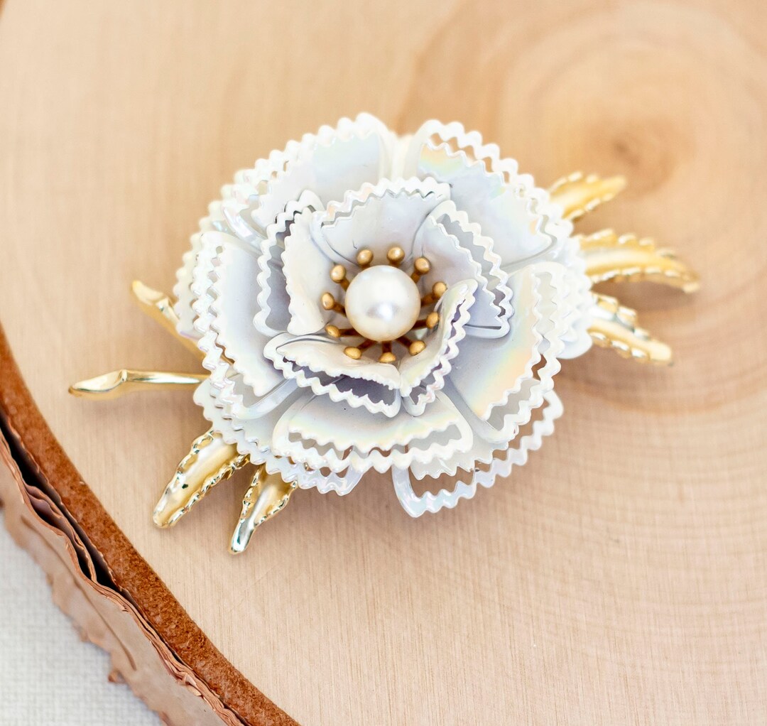 Silver Carnation Flower Vintage Brooch - B12 - Etsy