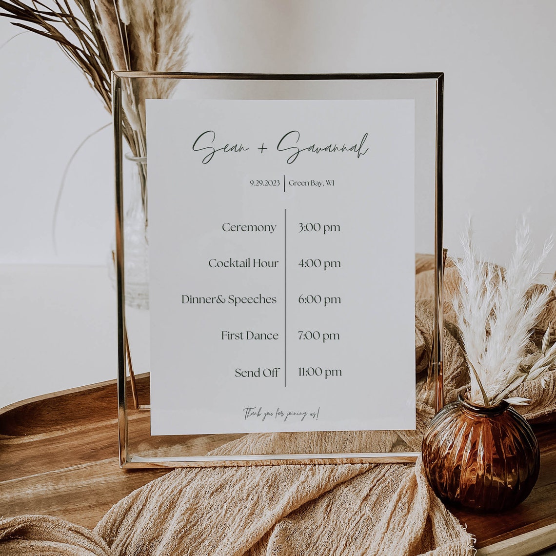 Wedding Timeline Sign Template Order of Events Sign Timeline - Etsy