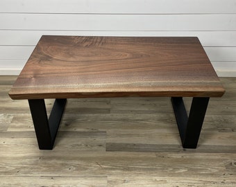 Handmade Live Edge Black Walnut Coffee Table | Walnut Slab Coffee Table ...