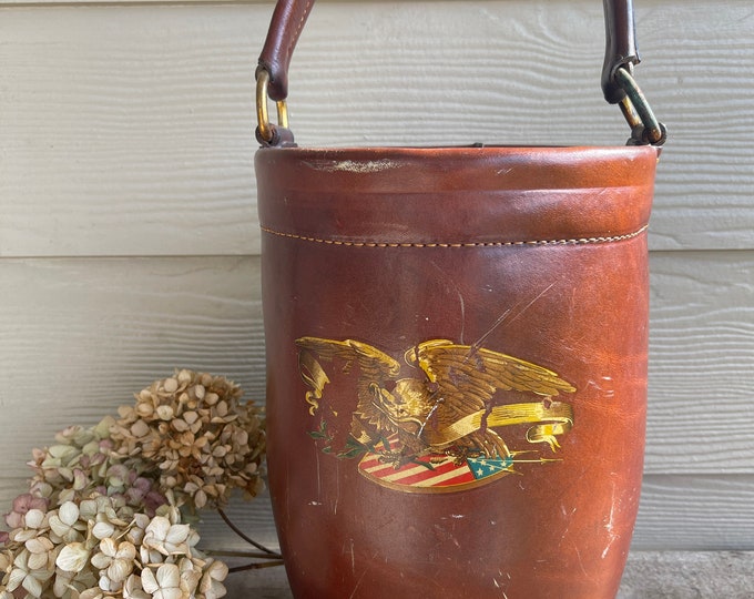 Vintage Leather Fire Bucket Eagle Stamped Leather Fire Bucket - Etsy