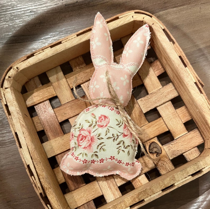 Set of Four 4 Handmade MINI Stuffed Fabric Bunny Shabby - Etsy