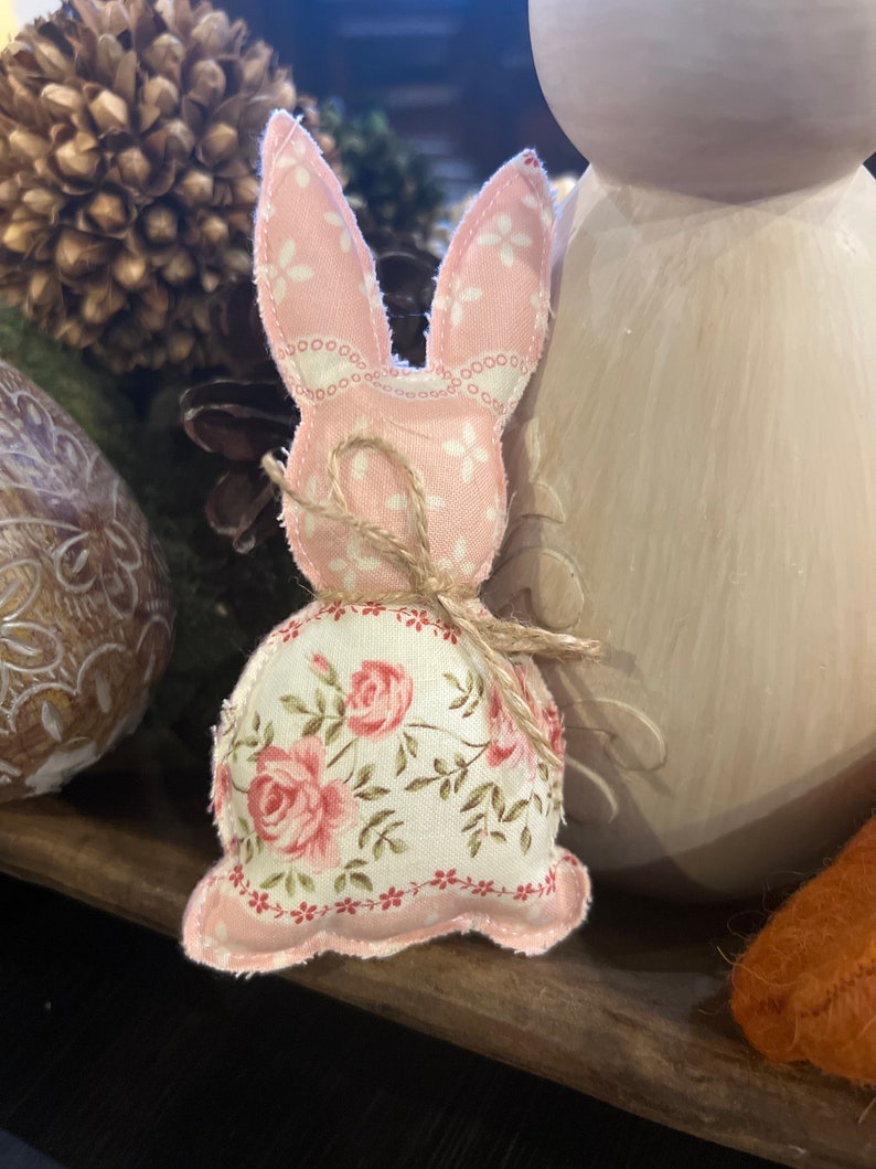 Set of Four 4 Handmade MINI Stuffed Fabric Bunny Shabby - Etsy