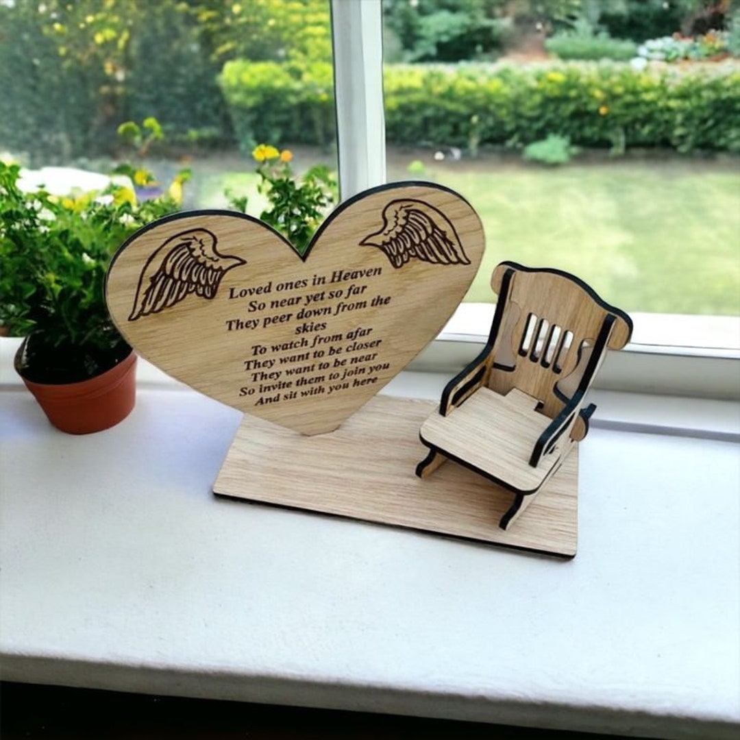 Memorial Rocking Chair With Heart Shaped Plaque - Etsy