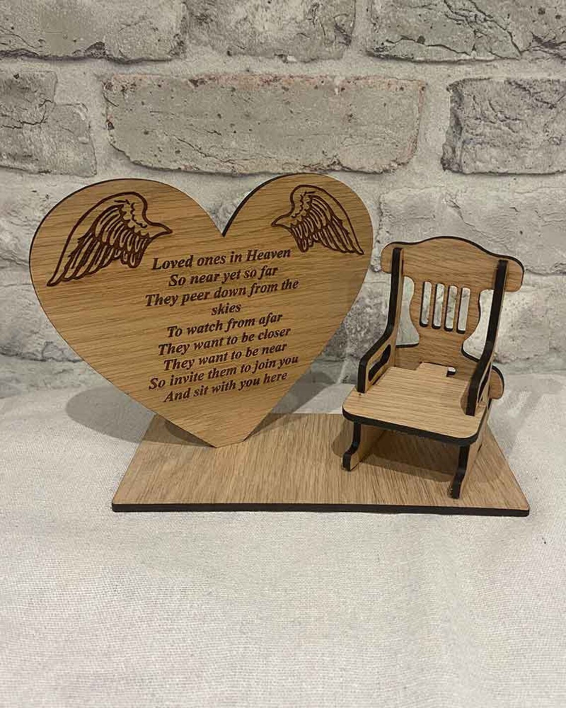 Memorial Rocking Chair With Heart Shaped Plaque - Etsy
