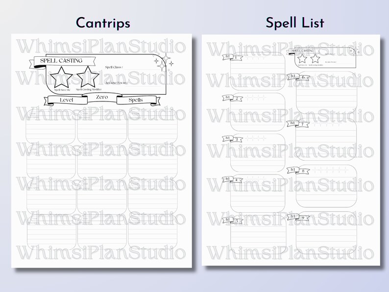 Tabletop RPG Character Sheets Digital Download Bundle- Dnd 5E ...