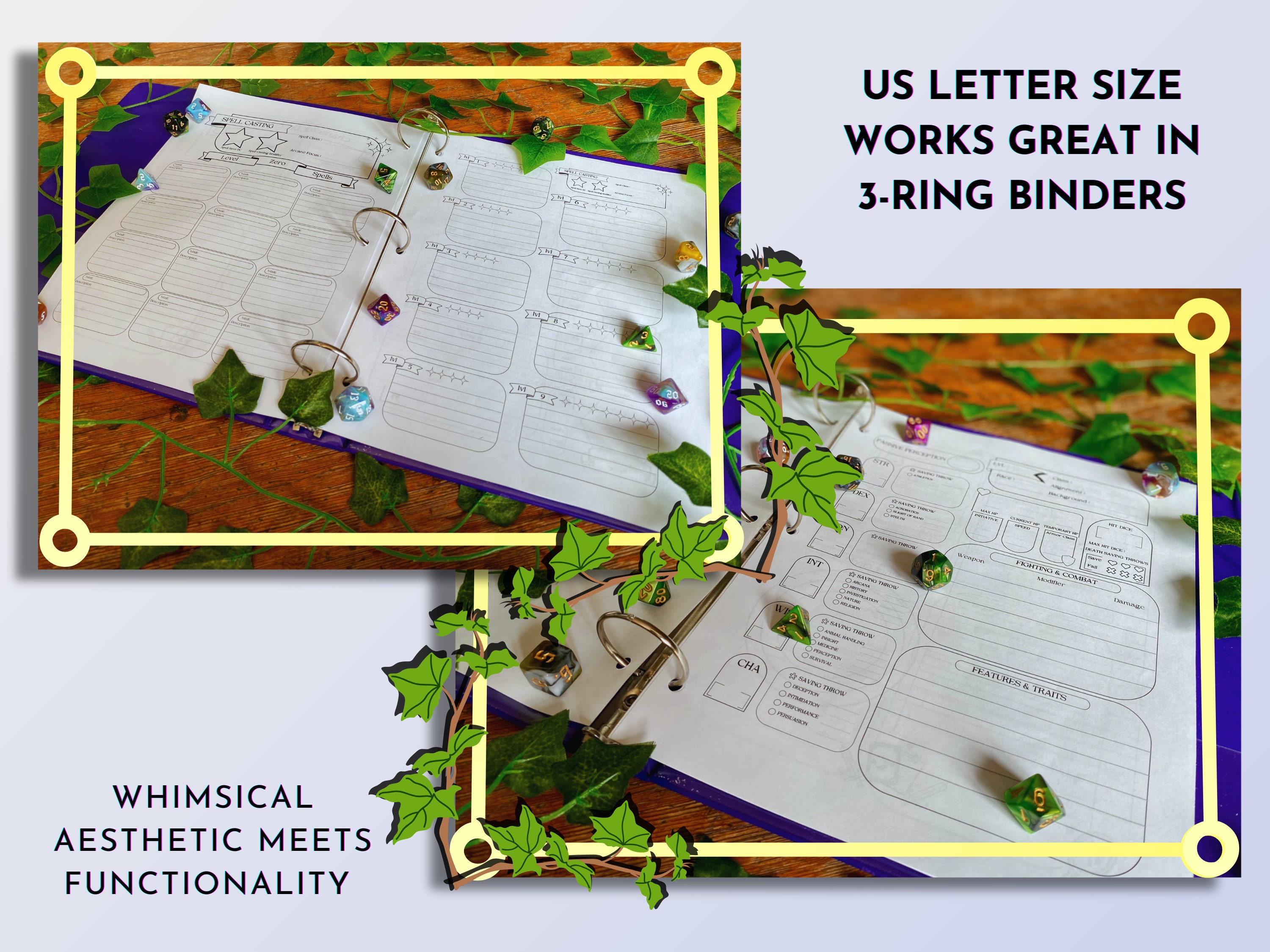 Tabletop RPG Character Sheets Digital Download Bundle Dnd 5E Printable ...