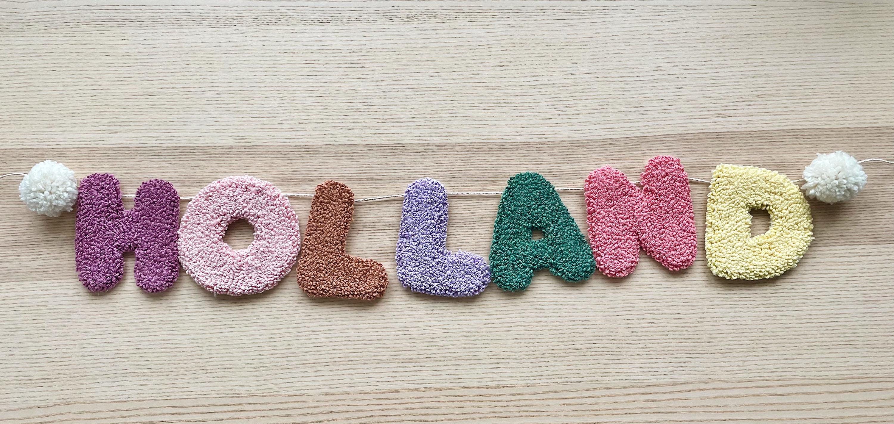 Punch Needle Name Garland Punch Needle Sign Punch Needle Nursery Decor ...