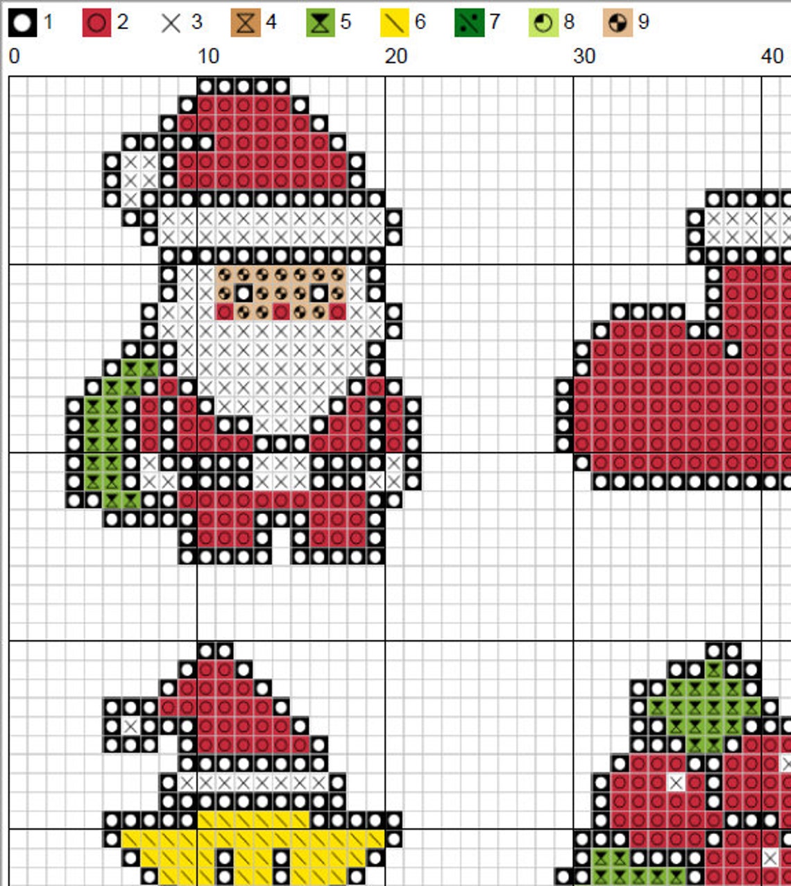 9 Mini Christmas Cross Stitch Patterns Easy Cross Stitch | Etsy