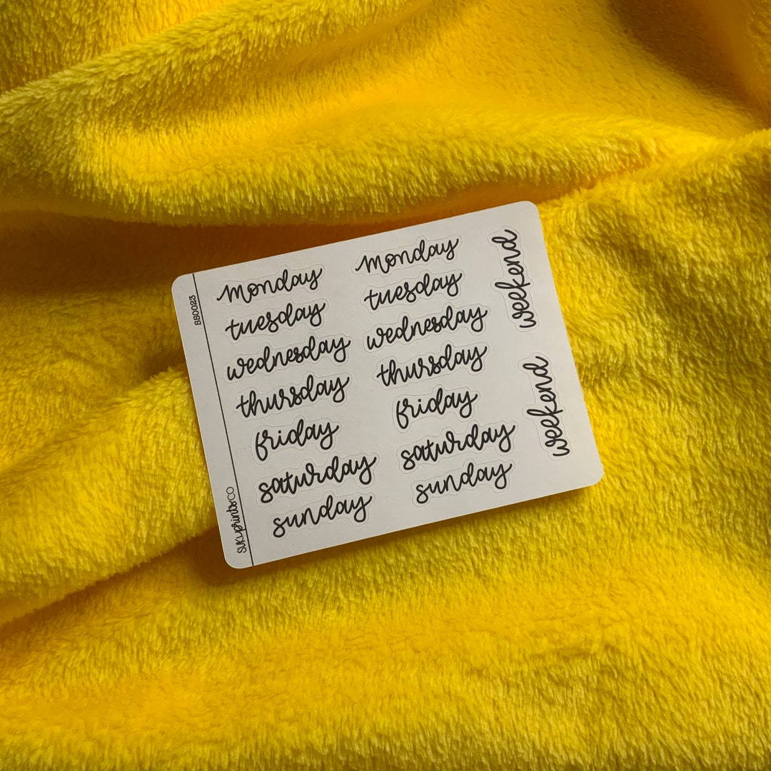 Days of the Week Lettering Sheet - Etsy