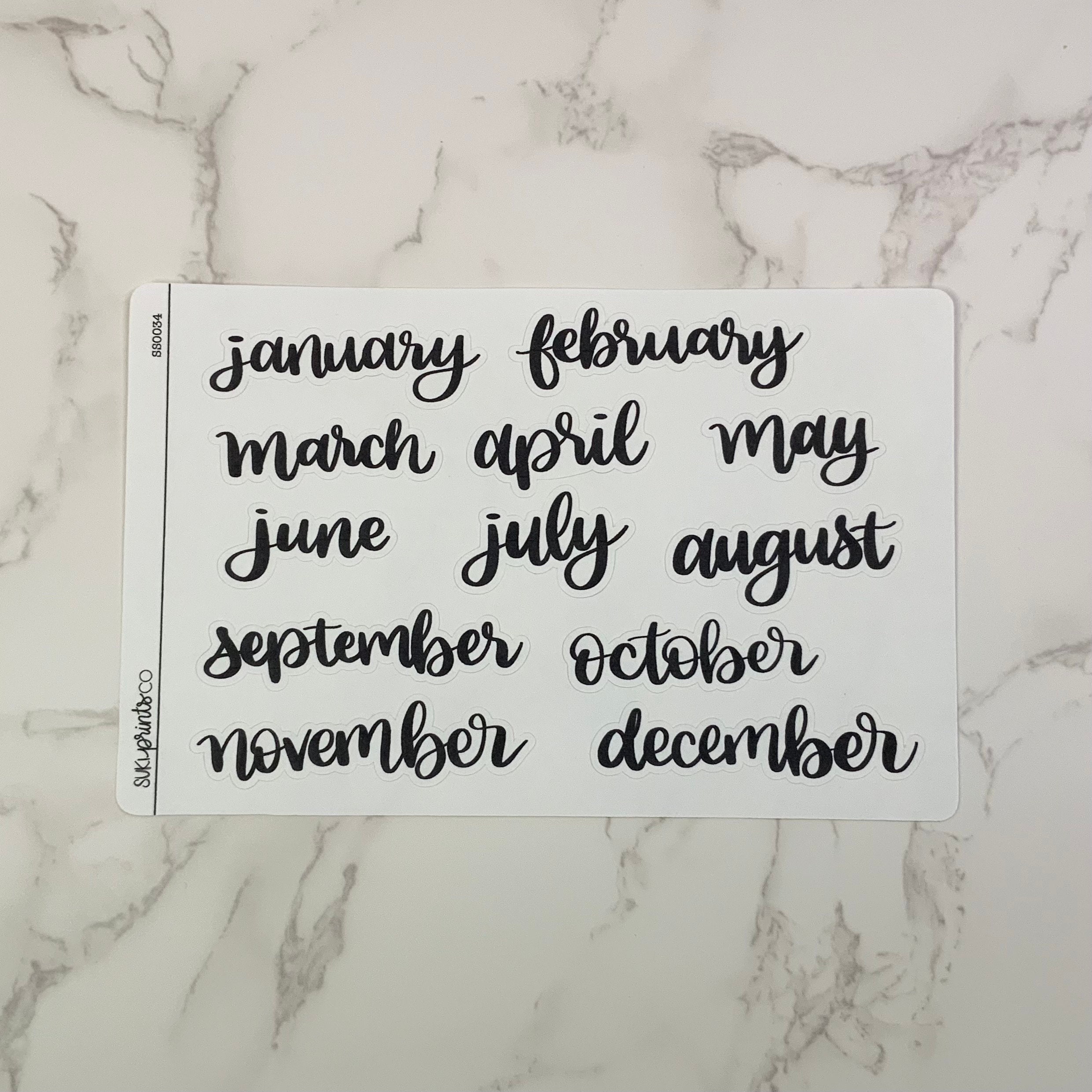 Months of the Year Lettering - Etsy
