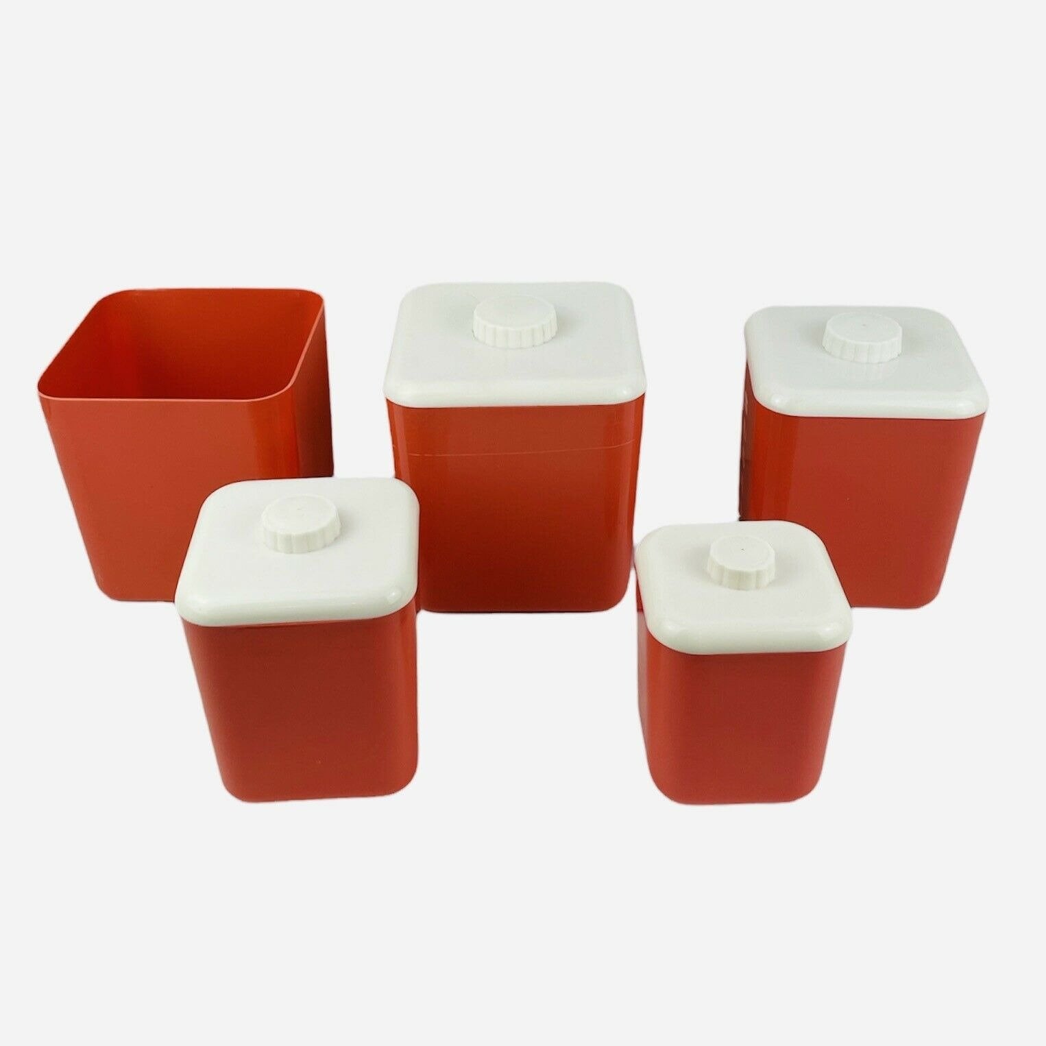 RARE Vintage 1950s Lustro Ware Pink Plastic Canister Set and Cookie Jar ...