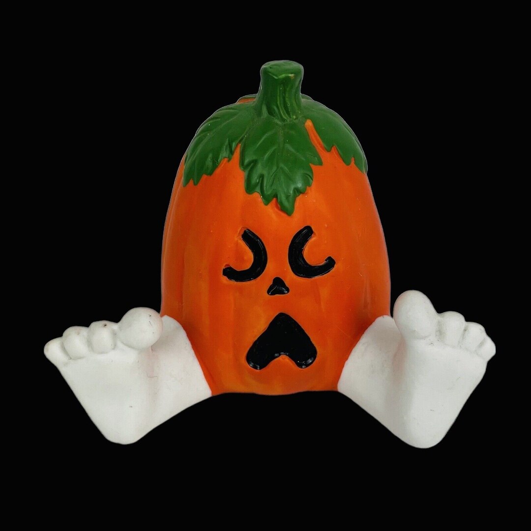 Vintage Anthropomorphic Crying Pumpkin Figurine Halloween Jack O ...