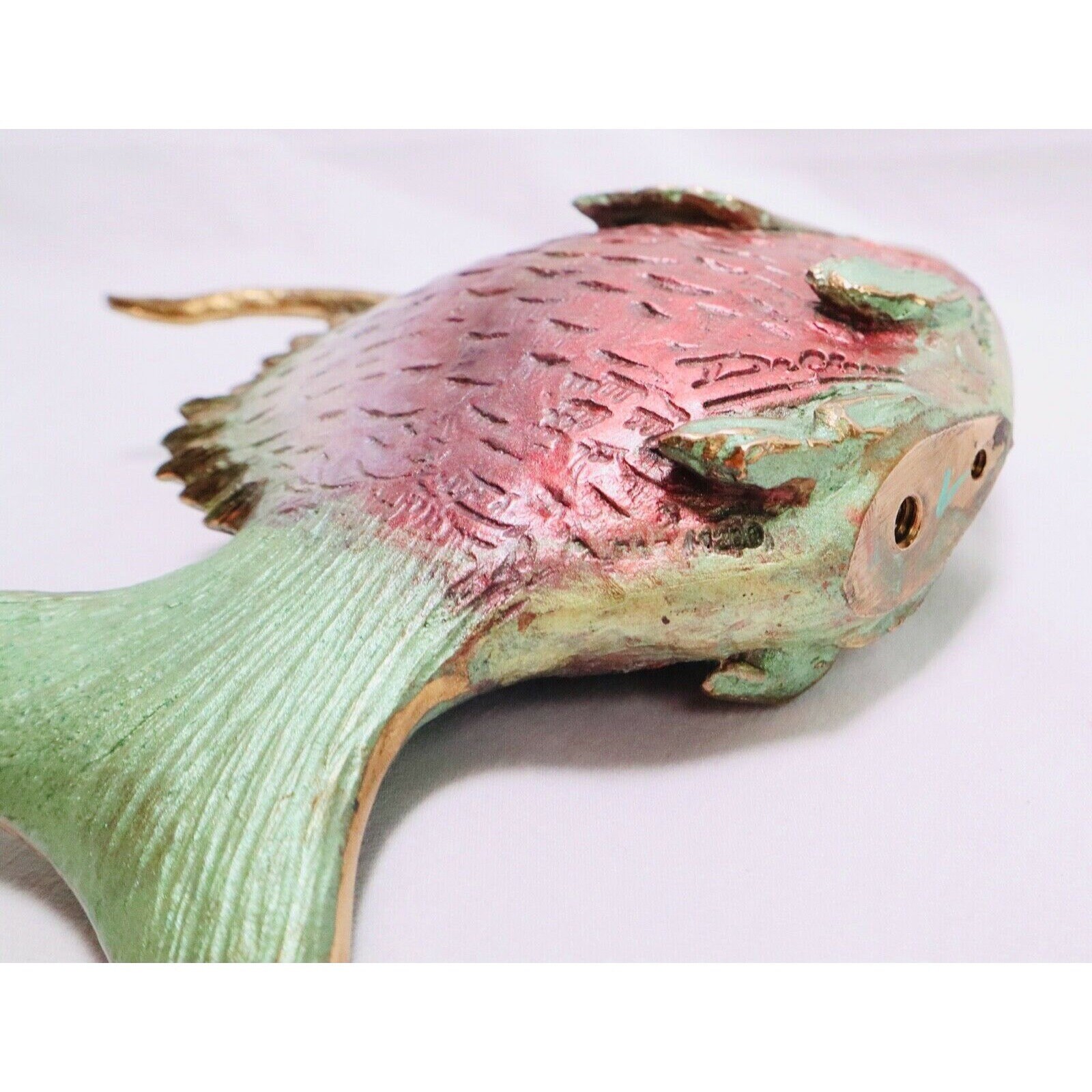 Vtg RARE Icarus 1992 De Cesar Colored Bronze Tropical Fish Signed and ...