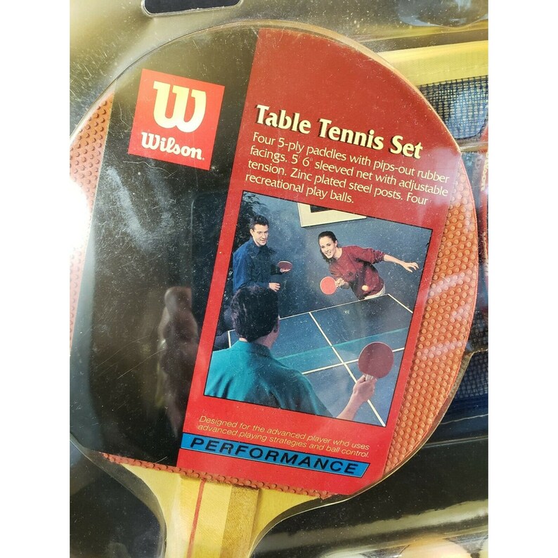 Vintage WILSON Table Tennis Set Original Packaging Paddles Posts Net ...