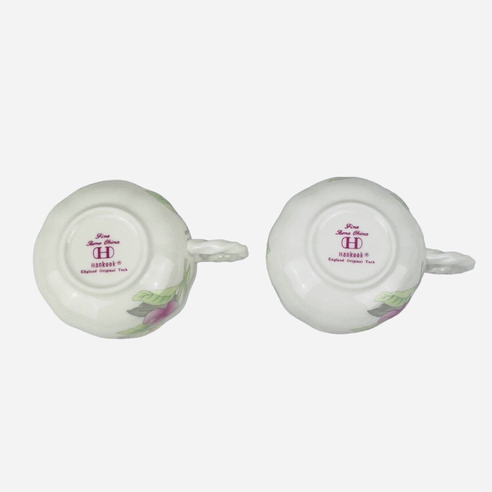 Hankook Bone China England Original Tech Teacup Saucers 2 Sets Korea ...