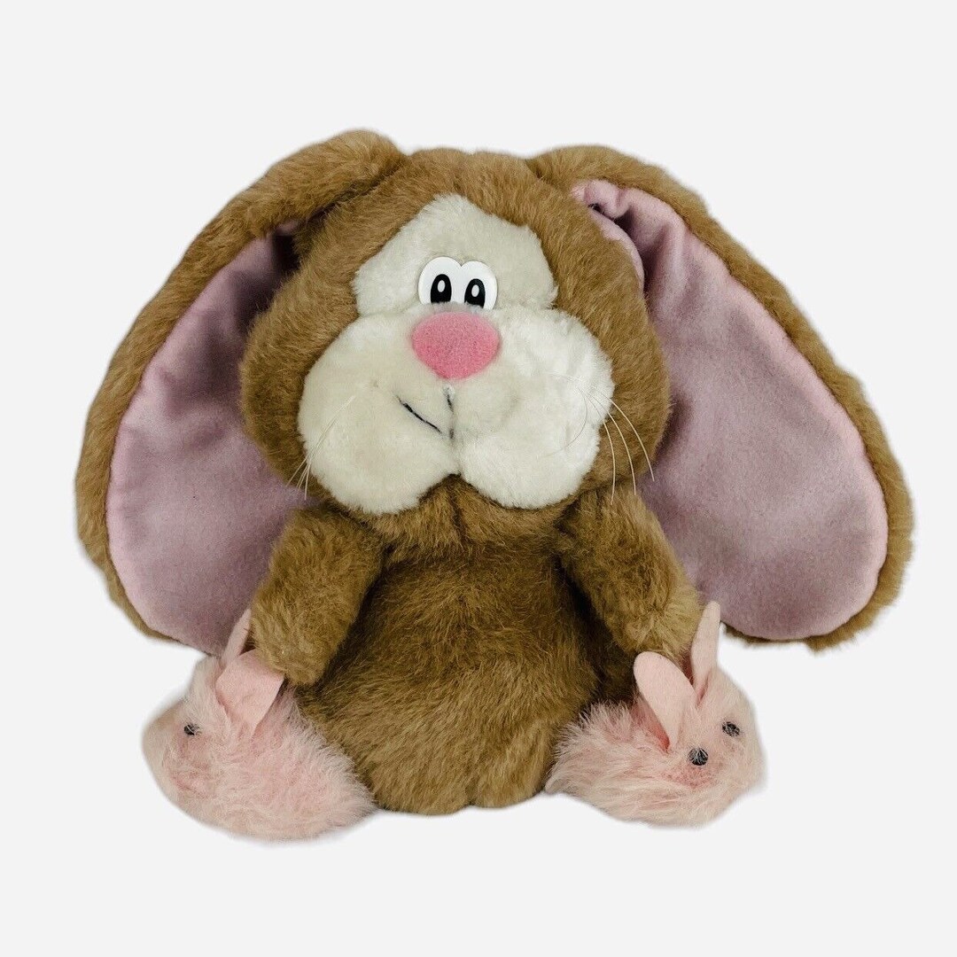 Vintage 1985 Applause 8" Trudy Rabbit Bunny Slippers Plush Baby Easter ...