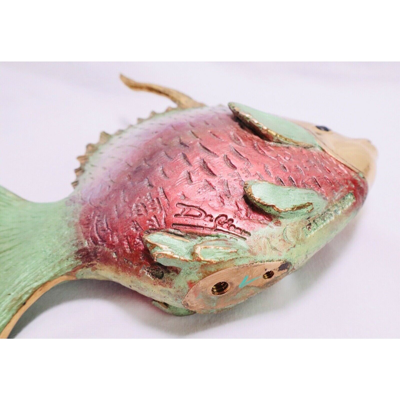 Vtg RARE Icarus 1992 De Cesar Colored Bronze Tropical Fish Signed and ...