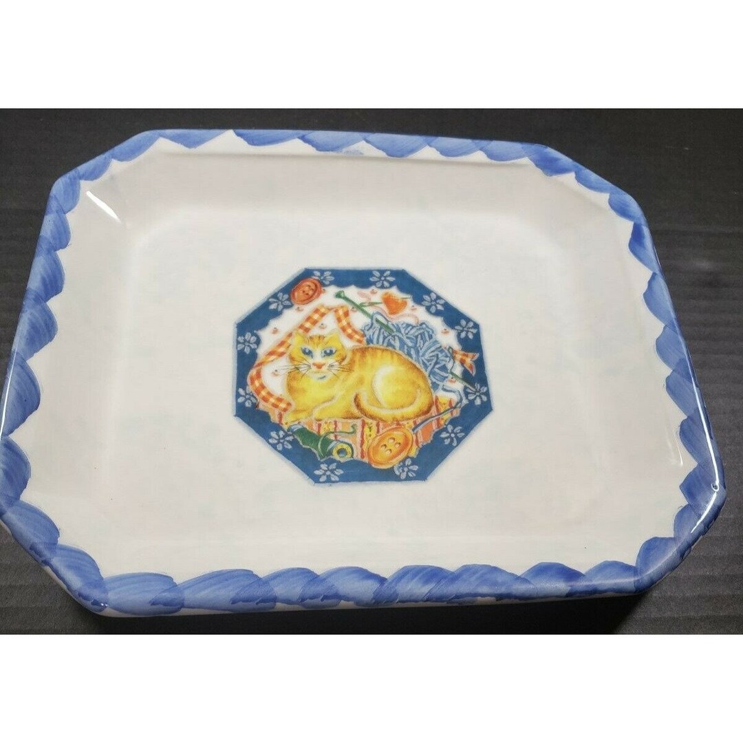 Vintage "ceramica Due Torri" Cat Serving Platter Tray Made in Italy ...
