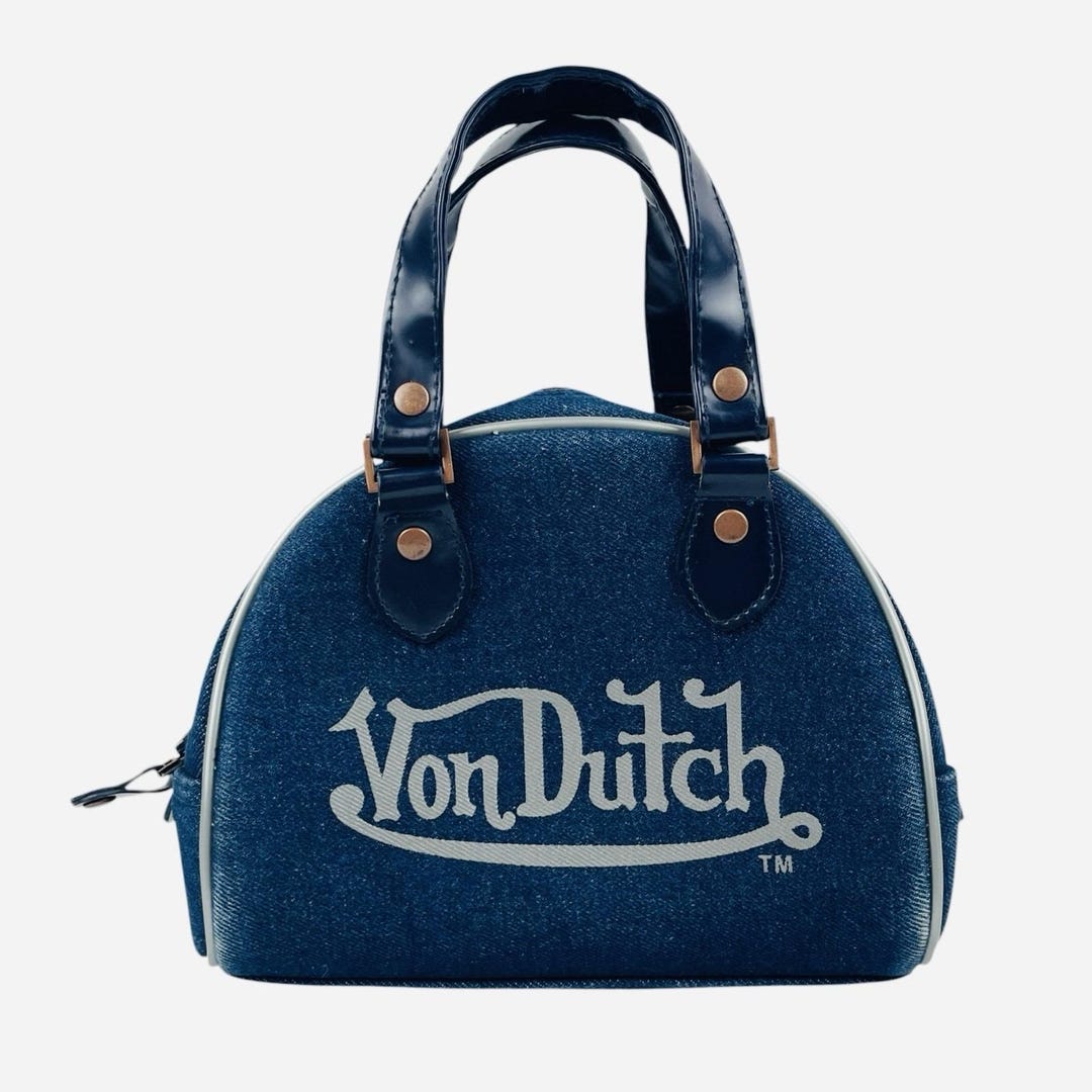 RARE Vintage 2000s Von Dutch Denim Mini Bowling Bag Purse Y2K White ...