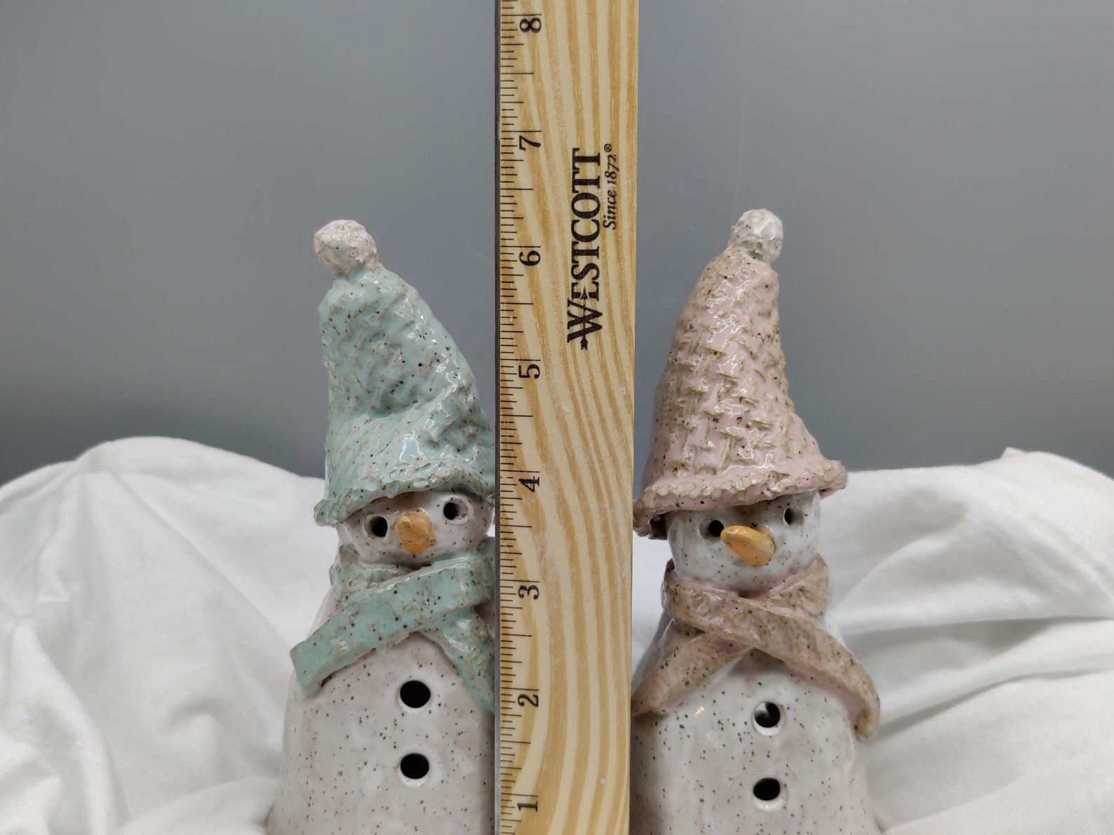 Snowman Luminary Tealight Pottery Handmade Stoneware Hand - Etsy