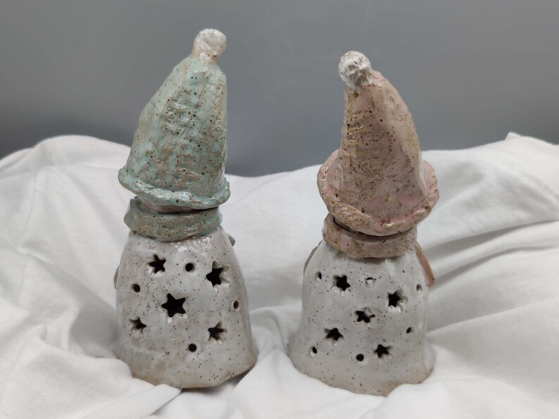 Snowman Luminary Tealight Pottery Handmade Stoneware Hand - Etsy