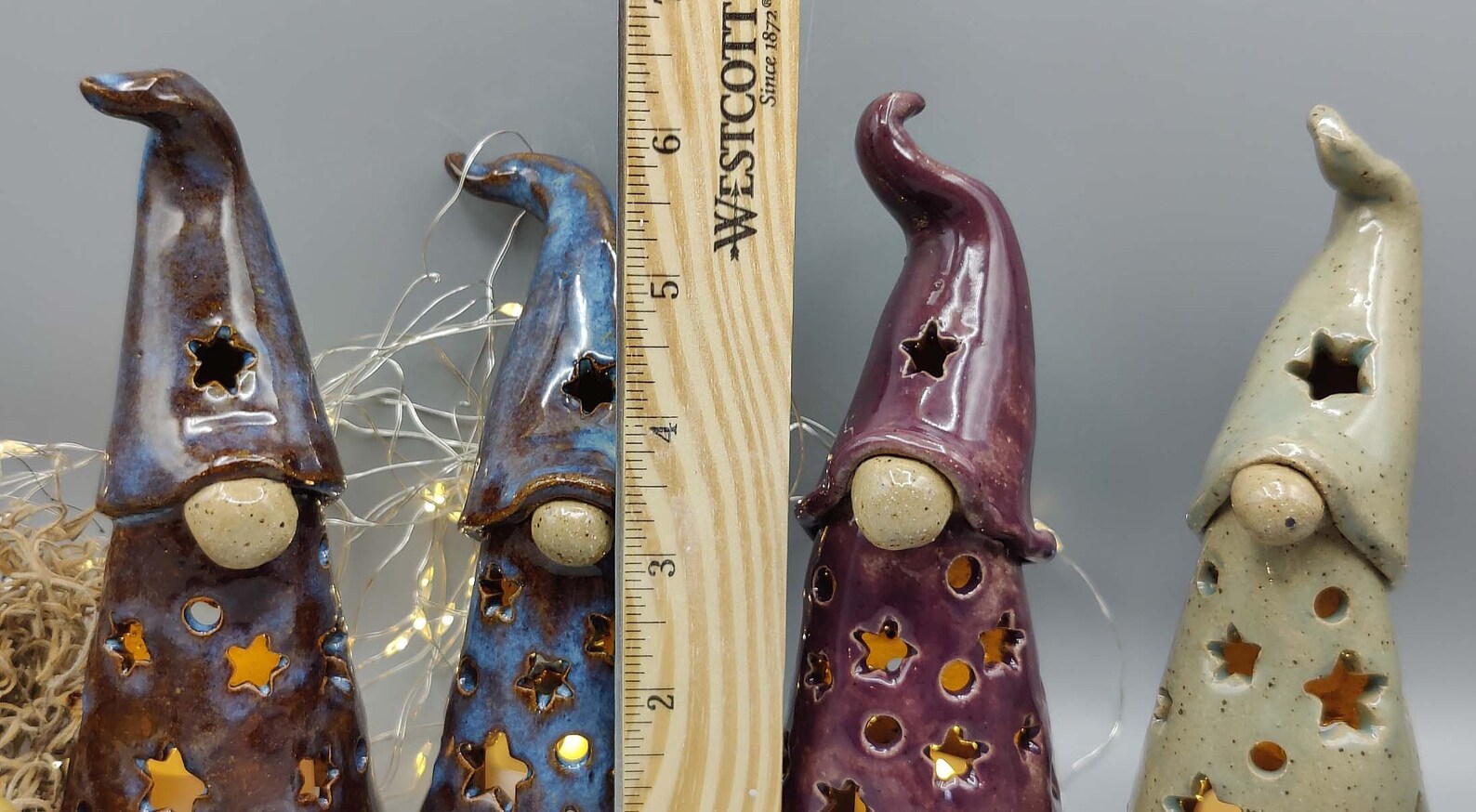 Handmade Pottery Tealight Luminary Gnomes Stoneware Ceramic - Etsy