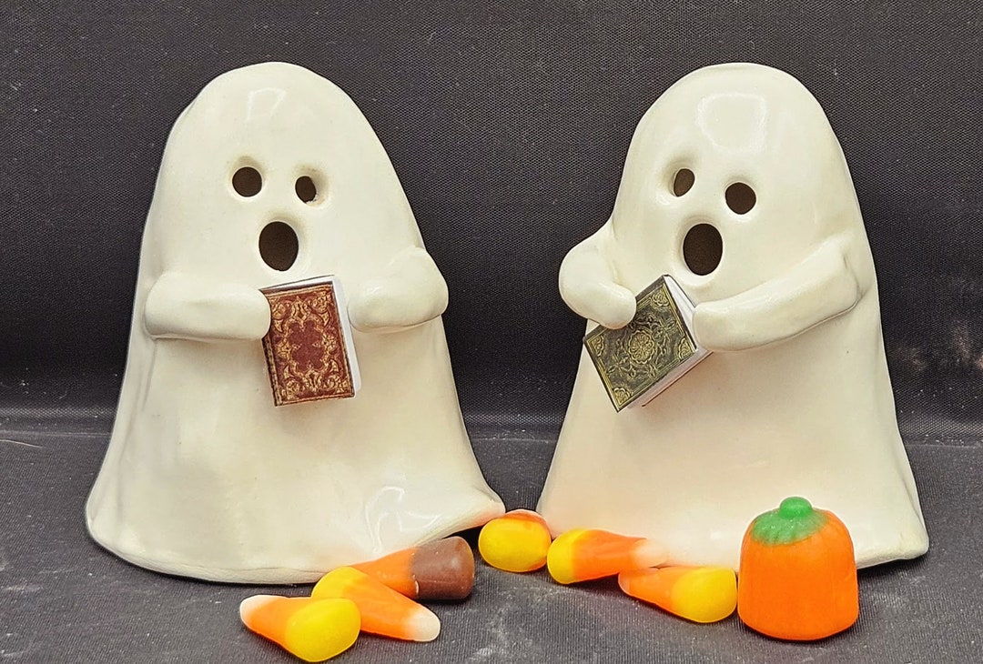 Handmade Tealight Pottery Ghost Halloween Decor Spooky Ghost Teacher ...