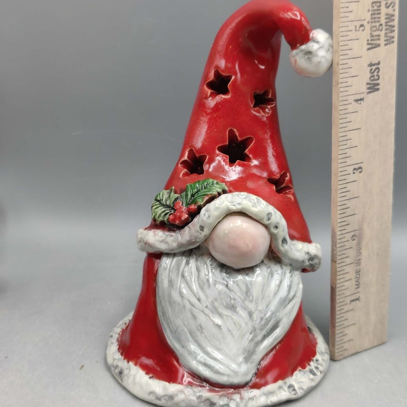 Handmade Santa Gnome Tealight Luminary Ceramic Pottery Santa - Etsy