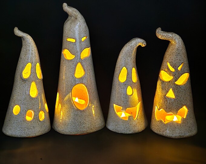 Handmade Ghost Jack-o-lantern Luminaries Halloween Decorations Scary ...