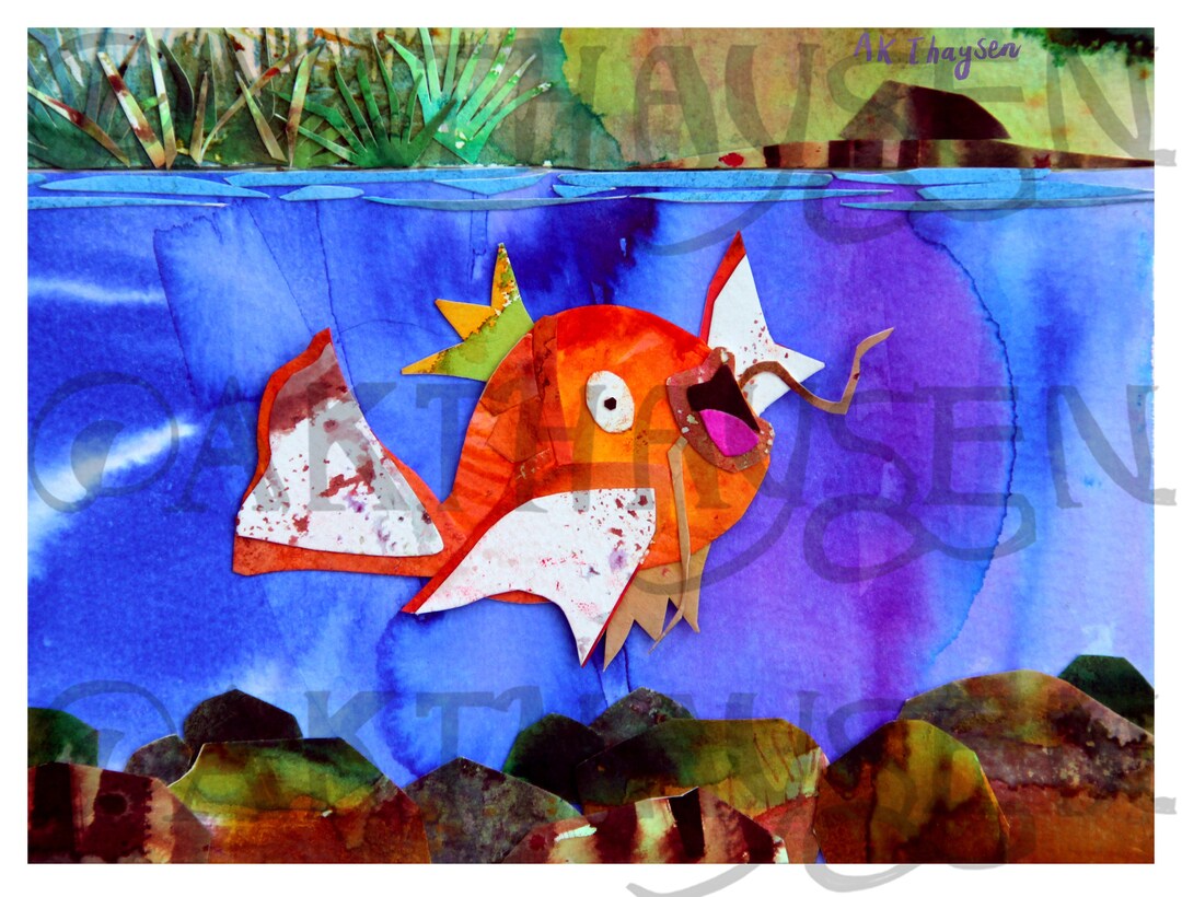 A5 Print of Magikarp Cut Paper Artwork - Etsy