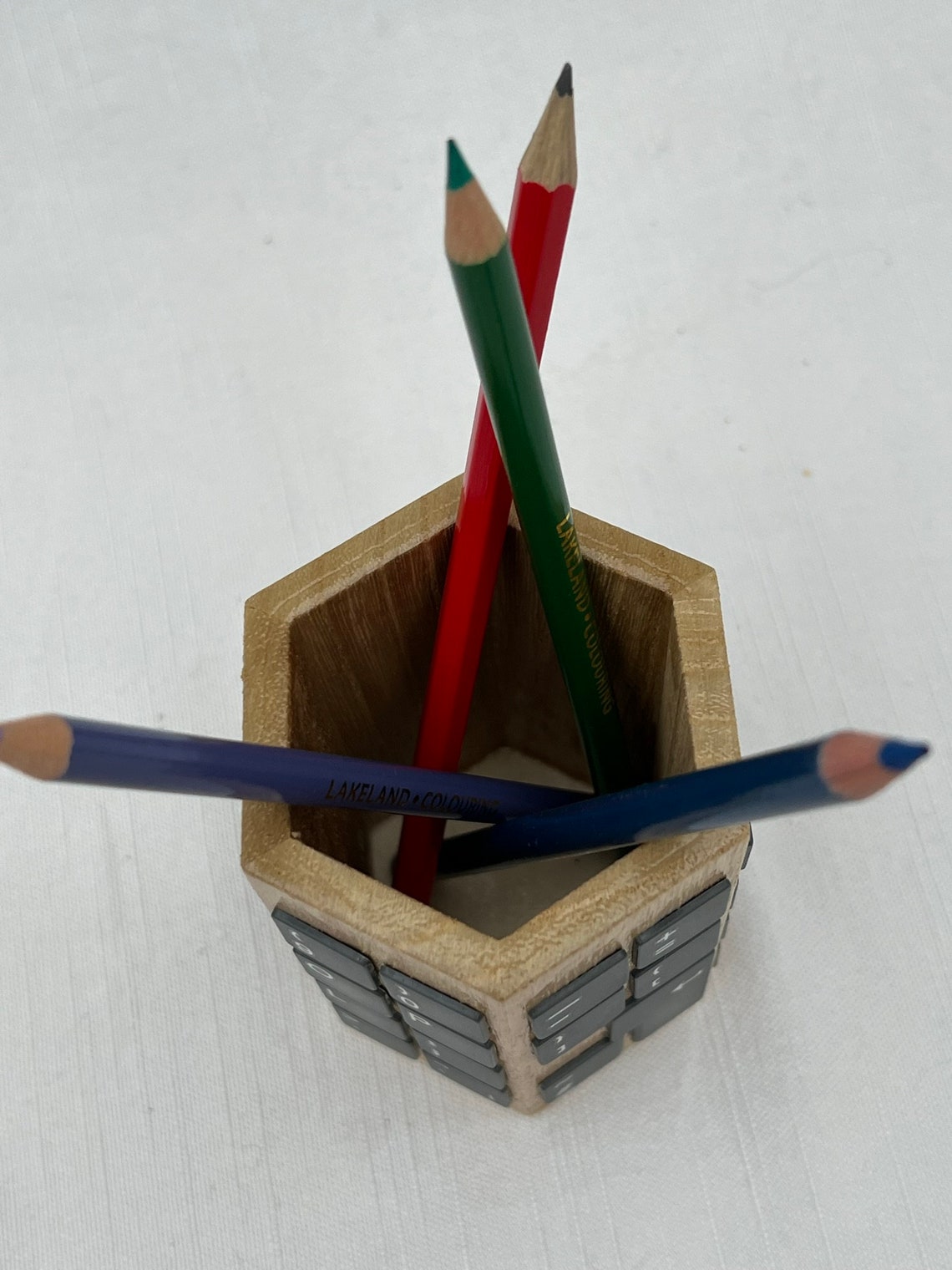 Wooden Desk Pen/pencil Pot Covered With Recycled Laptop Keys & Clear ...