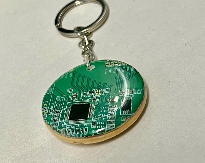 Circuit Board Shark - Keychain or Bag Tag, Recycled Gift, Computer Nerd ...