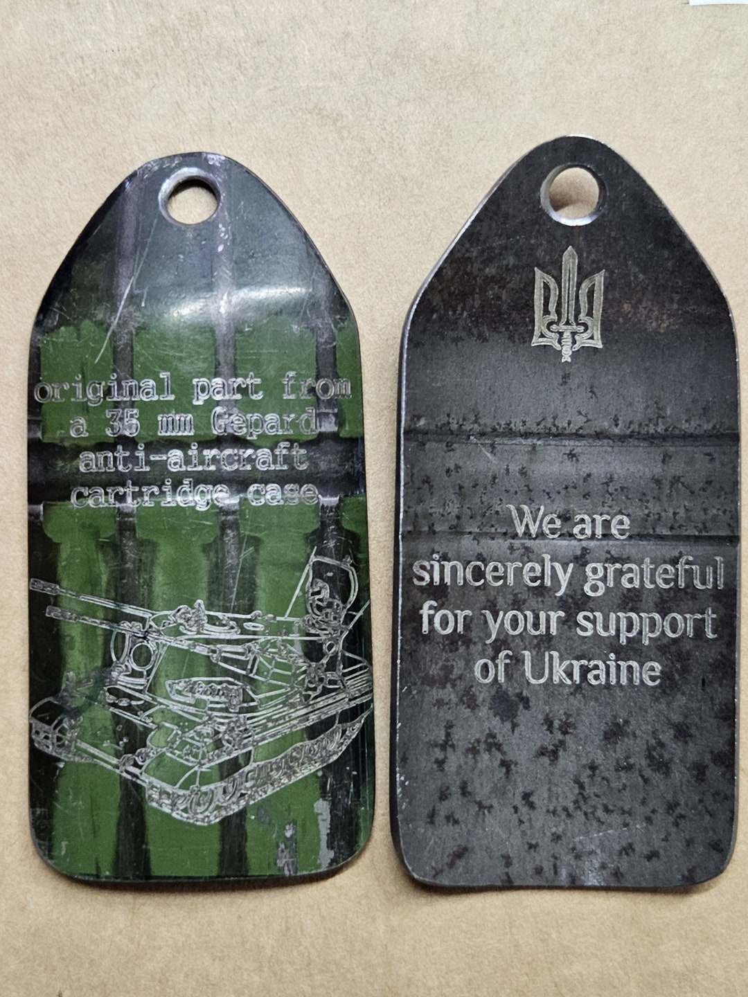 Keychain Made From a Piece of Shell Casing From a 35 Mm Gepard Gun ...