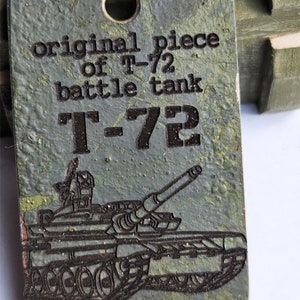 Tank Skin.keychains From T72 Keyring Tank With Wooden Box.piece of Real ...