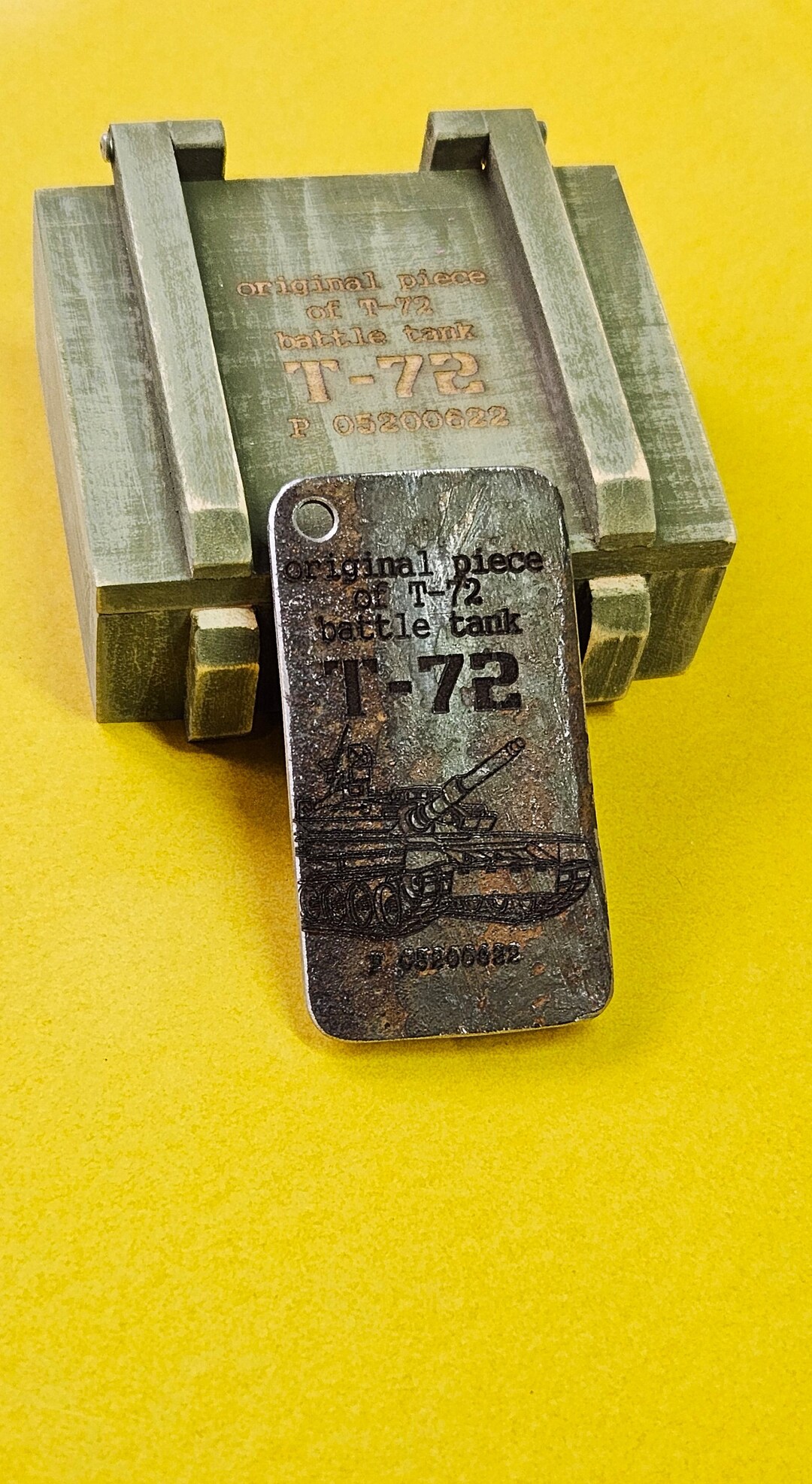 Tank Skin.keychains From T72 Keyring Tank With Wooden Box.piece of Real ...