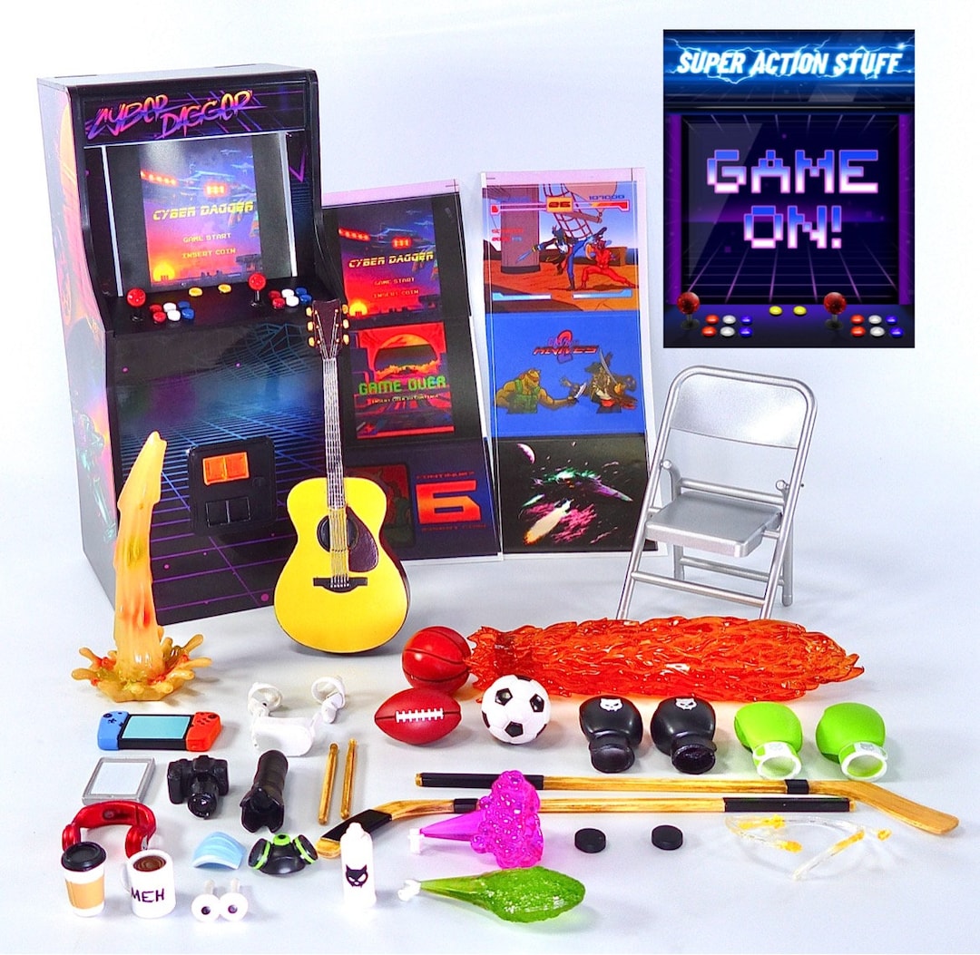 1:12 Super Action Stuff GAME ON! Arcade W/ Light Cyber Dagger Figure ...