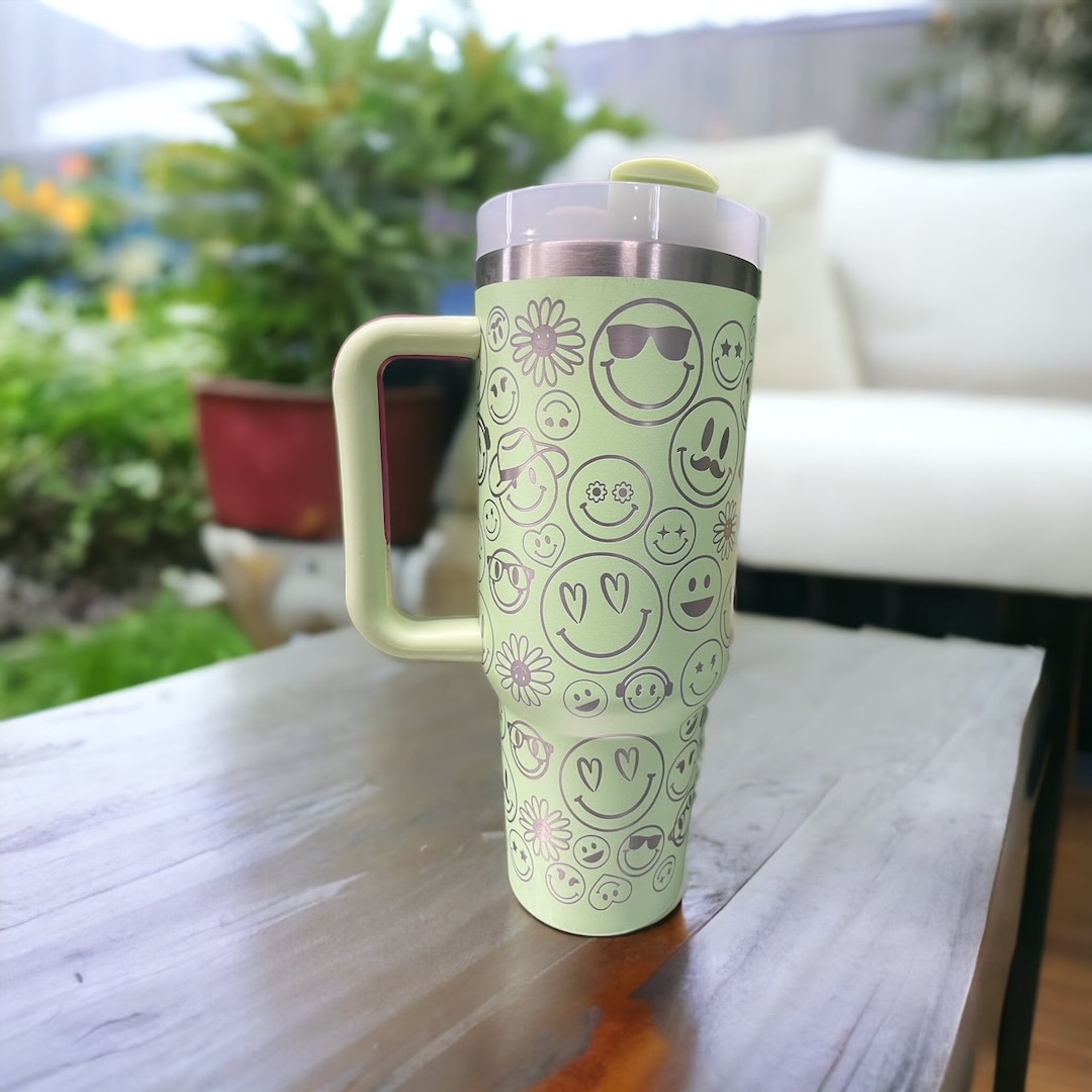 40 Oz Smile Tumbler Wrap, SVG File, Digital, Laser Engraving Cup Wrap ...